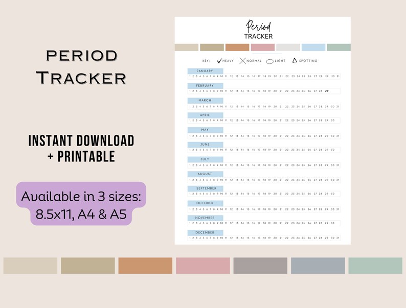 Period Tracker & Menstrual Cycle Planner - Etsy