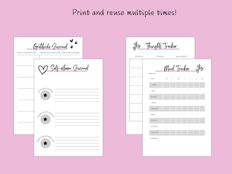Self Love Workbook Self Care Planner Printable Mindfulness Workbook ...