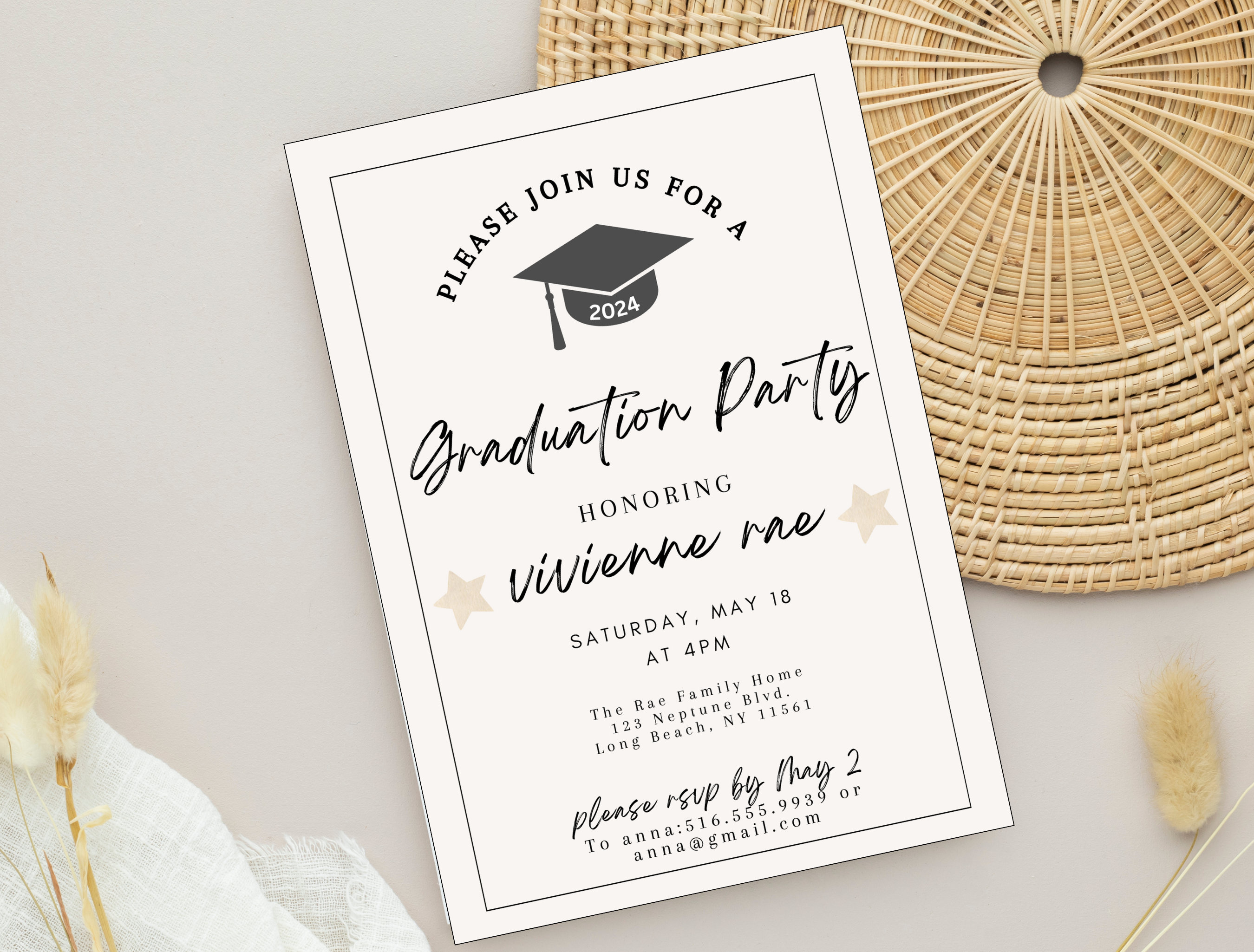 College Graduation Invite Printable Invitation Graduation Party Grad ...