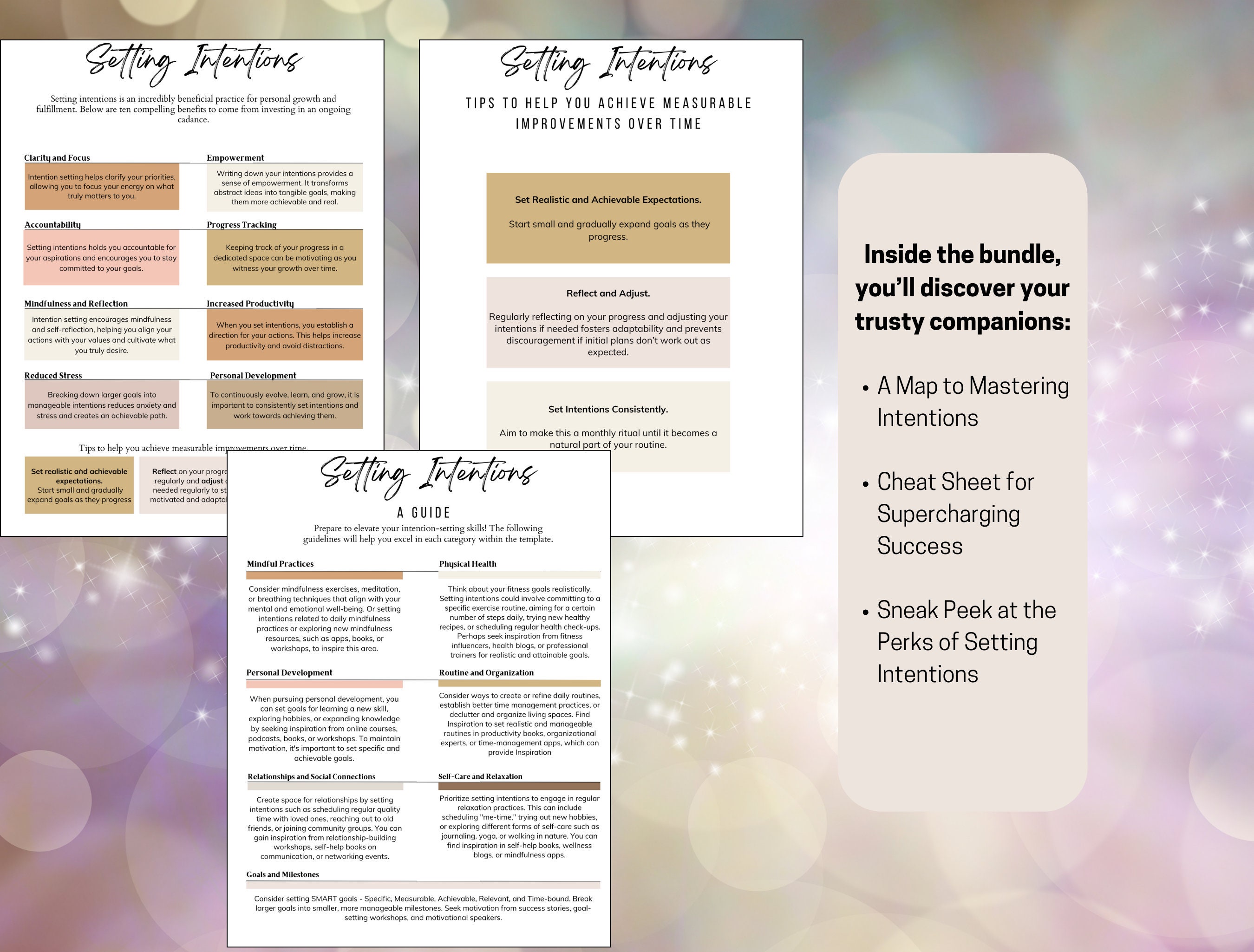 Setting Intention Guide | Goal Setting | Self-improvement Template ...