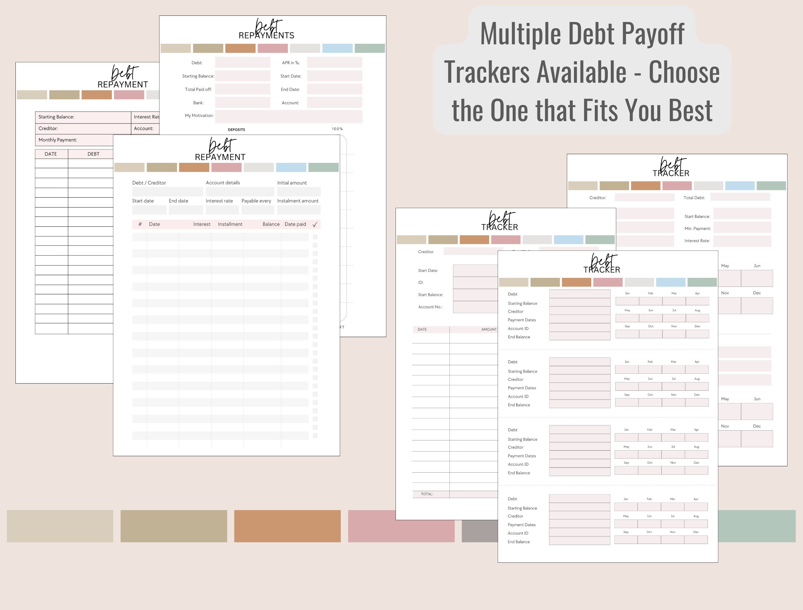 Debt Tracker Debt Snowball Debt Payoff Tracker Printable - Etsy