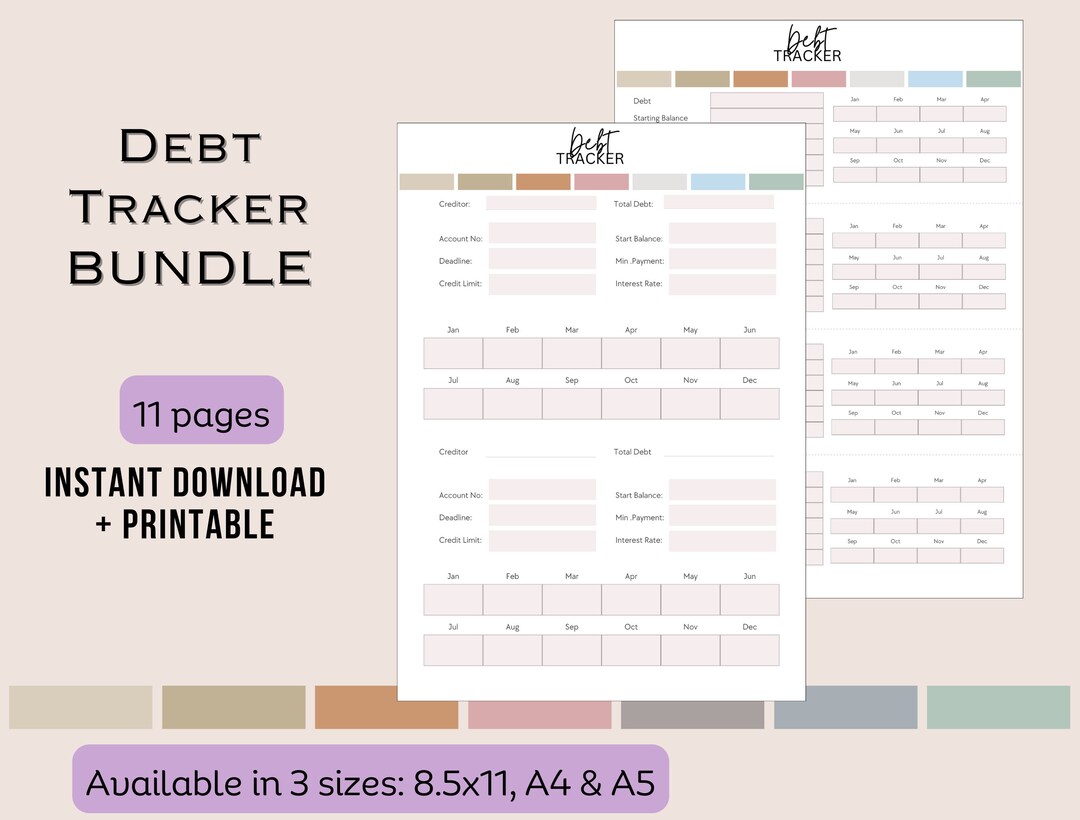 Debt Tracker Debt Snowball Debt Payoff Tracker Printable - Etsy