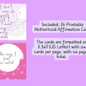 Motherhood Affirmation Printable Cards | Set of 36 | Printable Mom ...