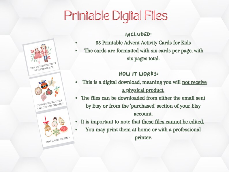 35 Printable Advent Activity Cards for Kids Christmas Games - Etsy