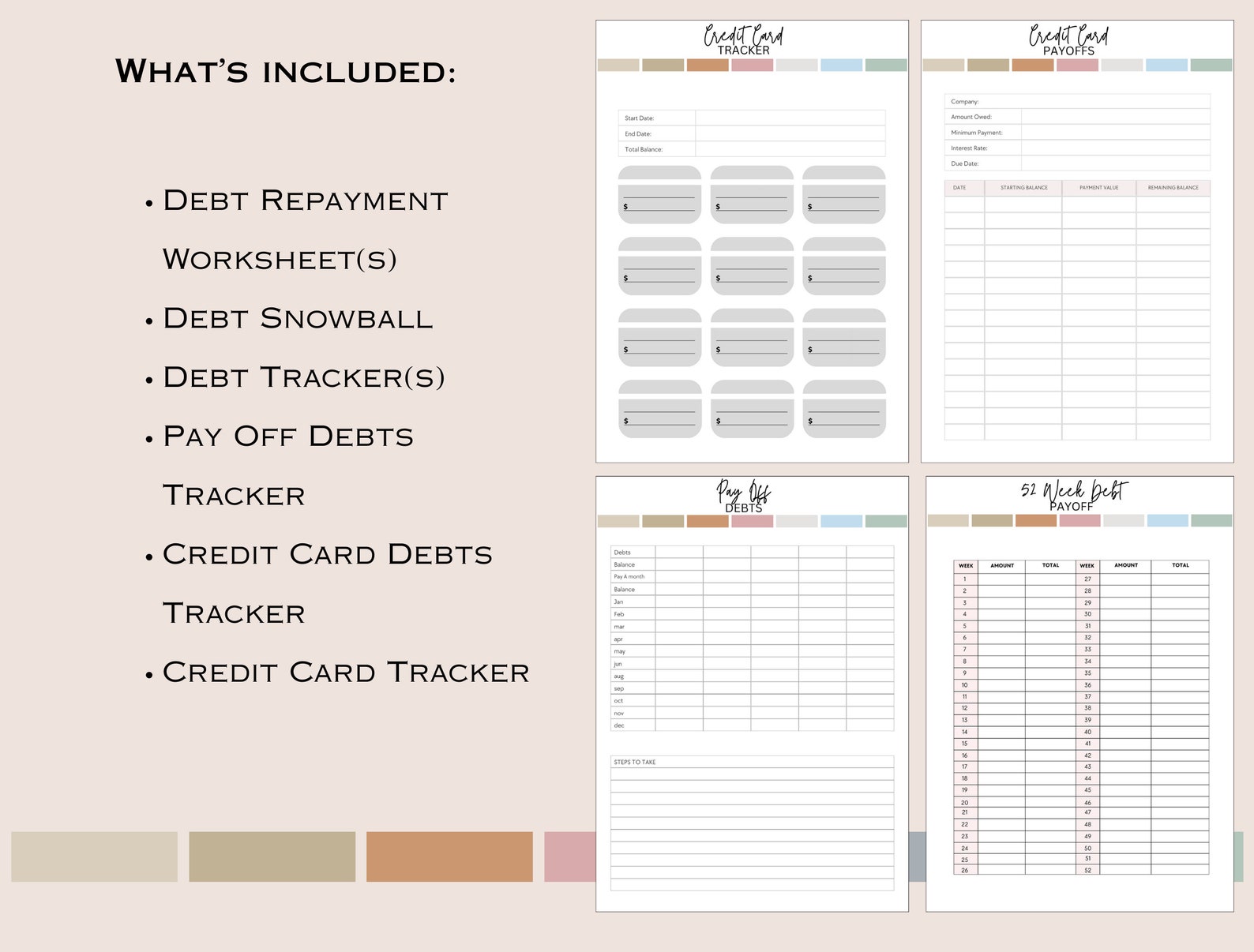 Debt Tracker Debt Snowball Debt Payoff Tracker Printable - Etsy