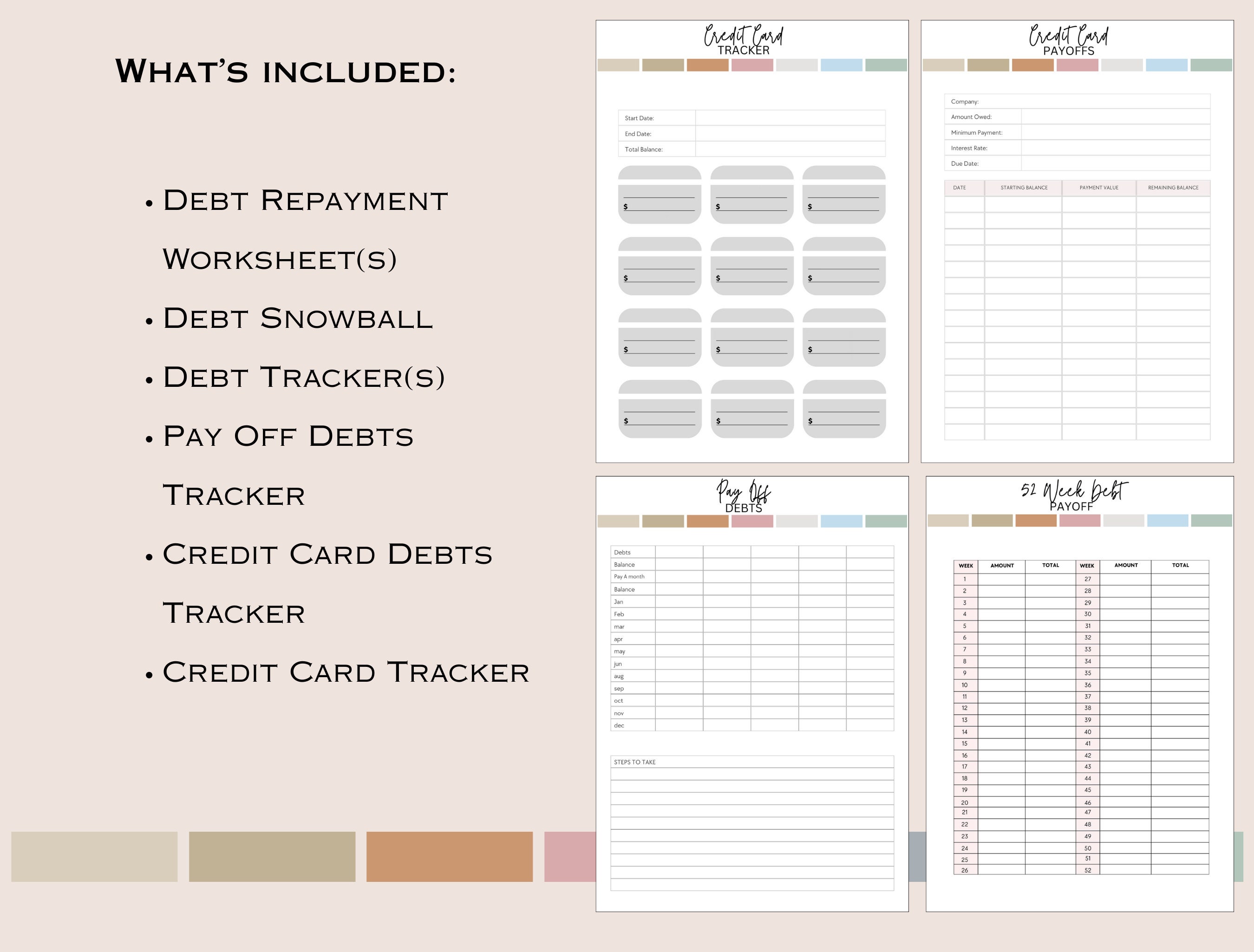 Debt Tracker Debt Snowball Debt Payoff Tracker Printable - Etsy