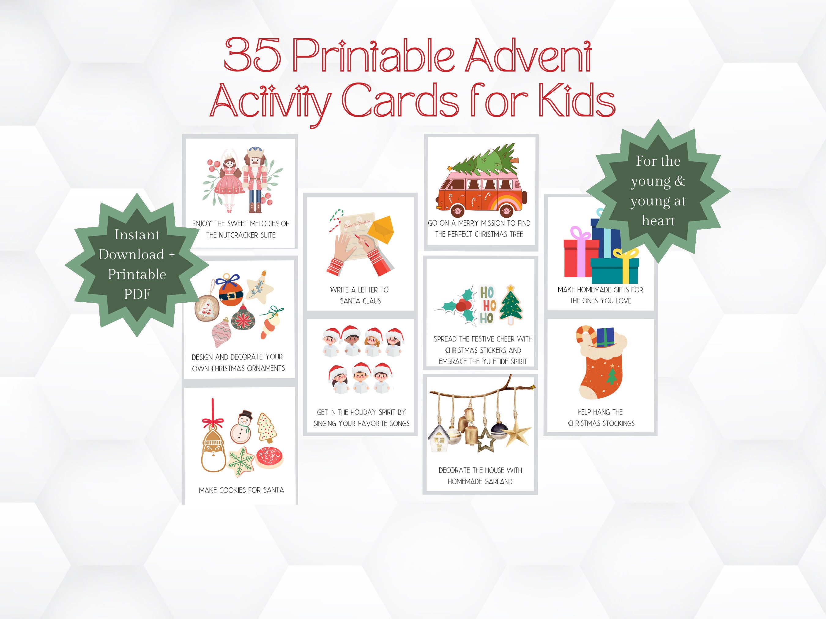 35 Printable Advent Activity Cards for Kids Christmas Games - Etsy