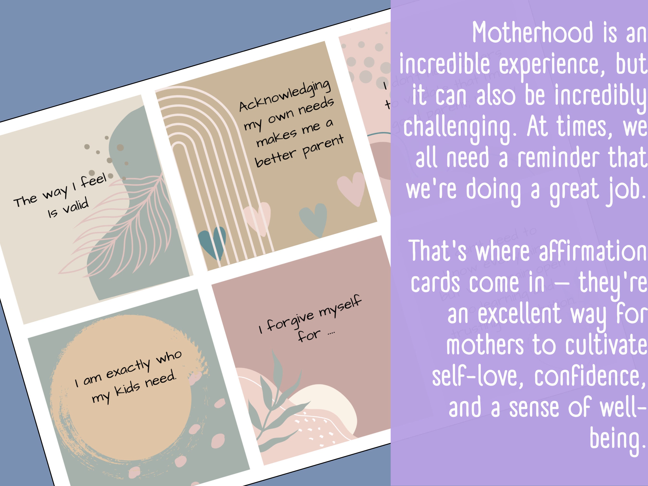 Motherhood Affirmation Printable Cards | Set of 36 | Printable Mom ...