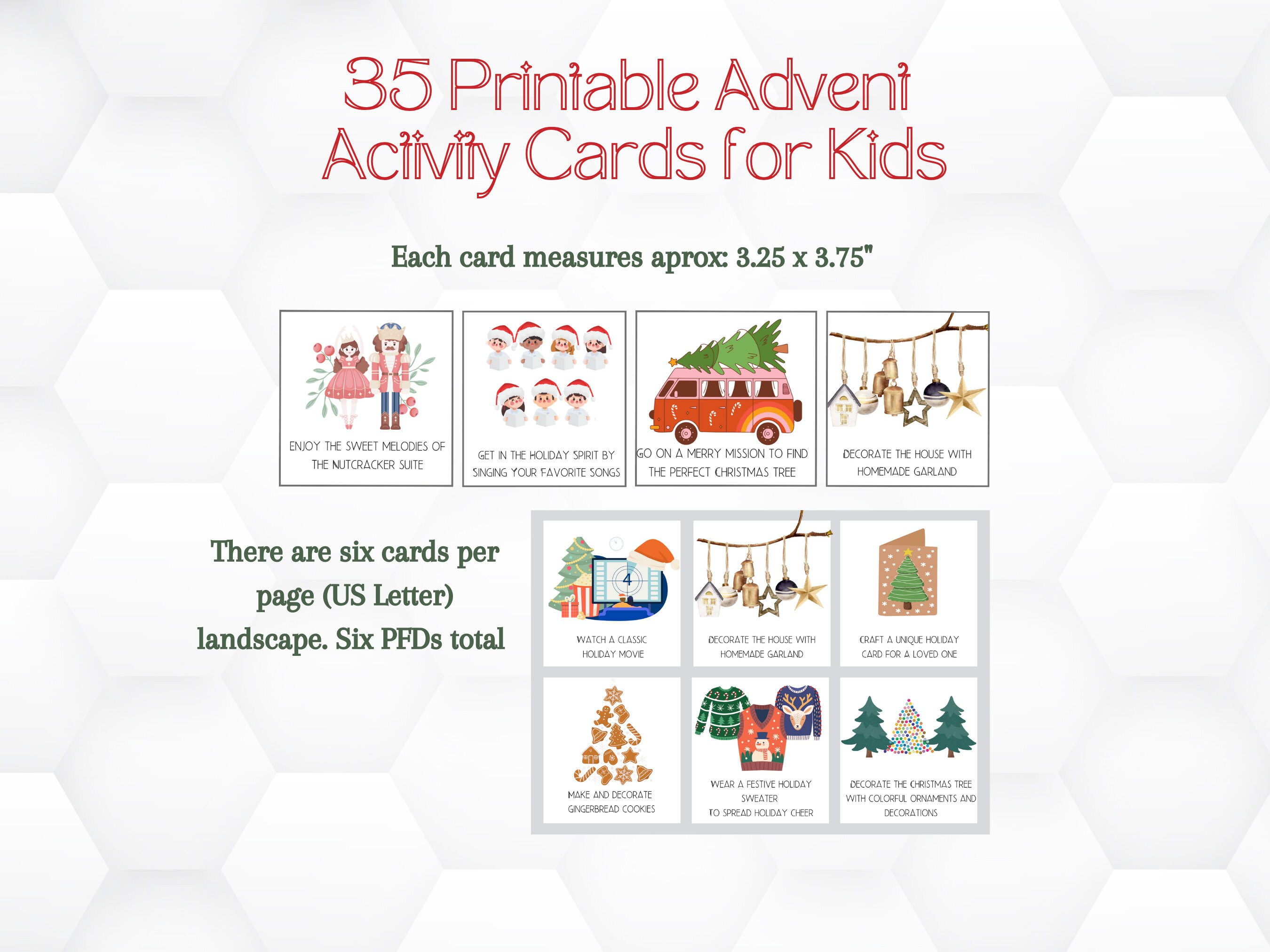 35 Printable Advent Activity Cards for Kids Christmas Games - Etsy