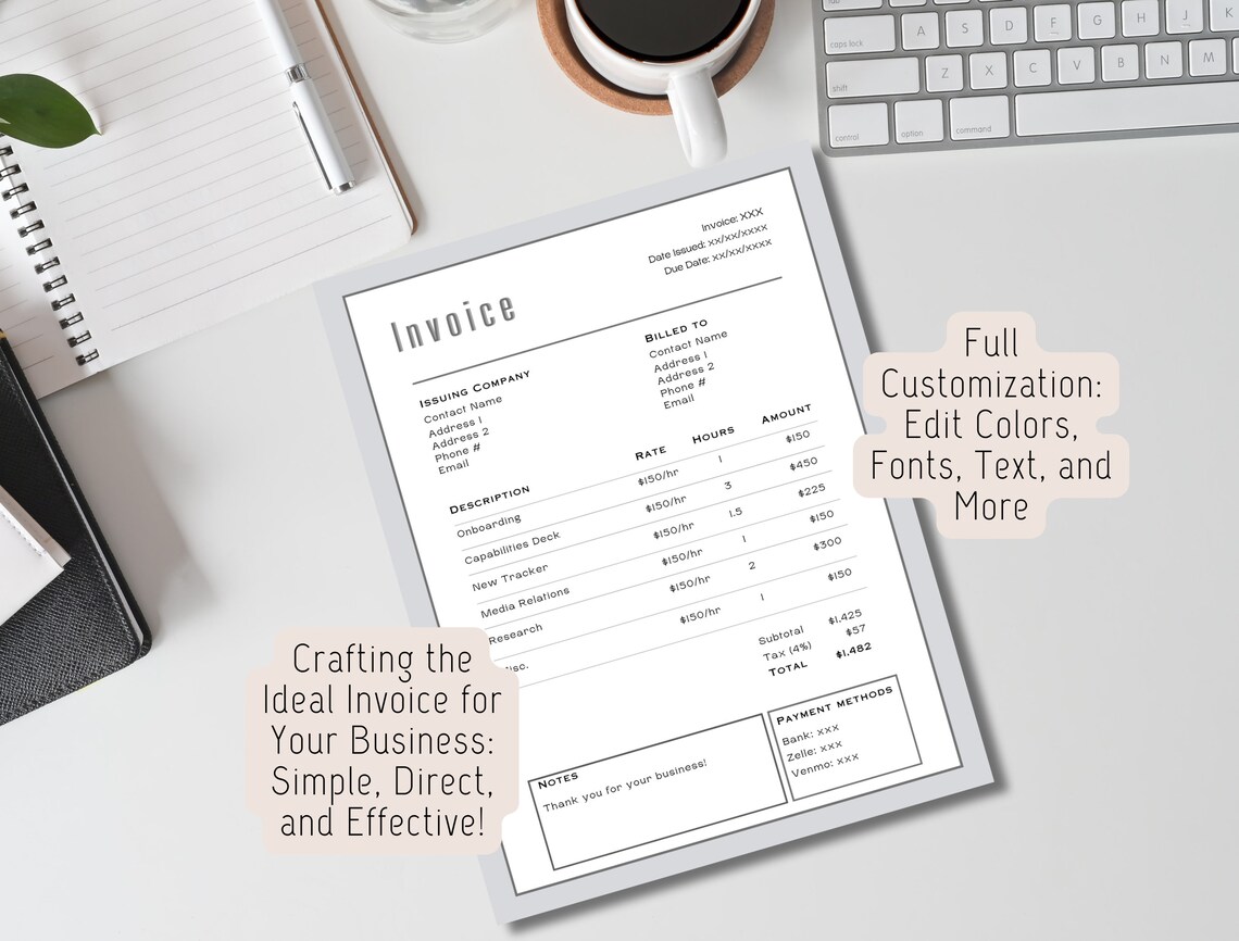 Editable Invoice Template | Canva Template | Invoice Template ...