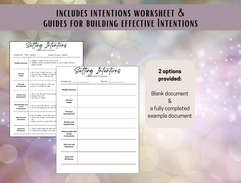 Setting Intention Guide | Goal Setting | Self-improvement Template ...
