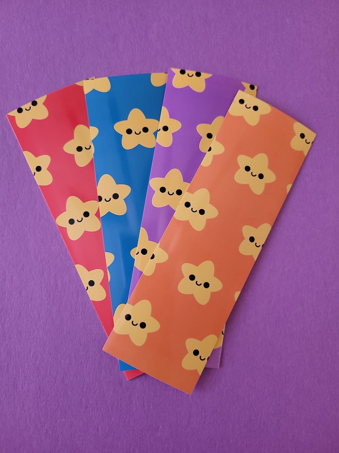 Star Bookmarks/ Classic Bookmarks/ Red, Purple, Blue and Orange Colored ...