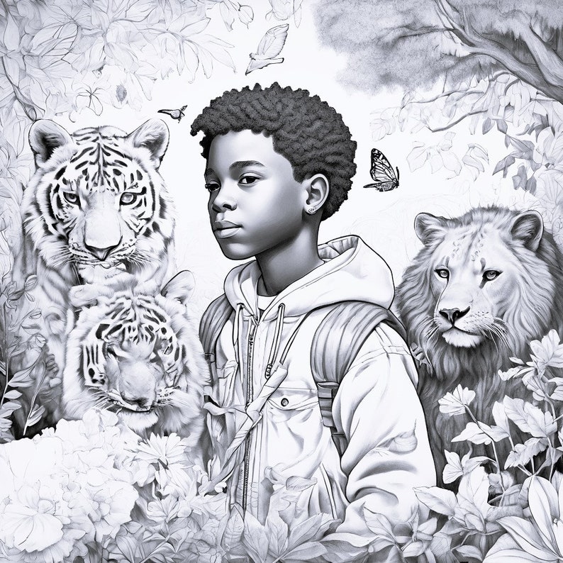 Boys Coloring Book -nubian Boys-20 Pages of Brilliant Brothers ...