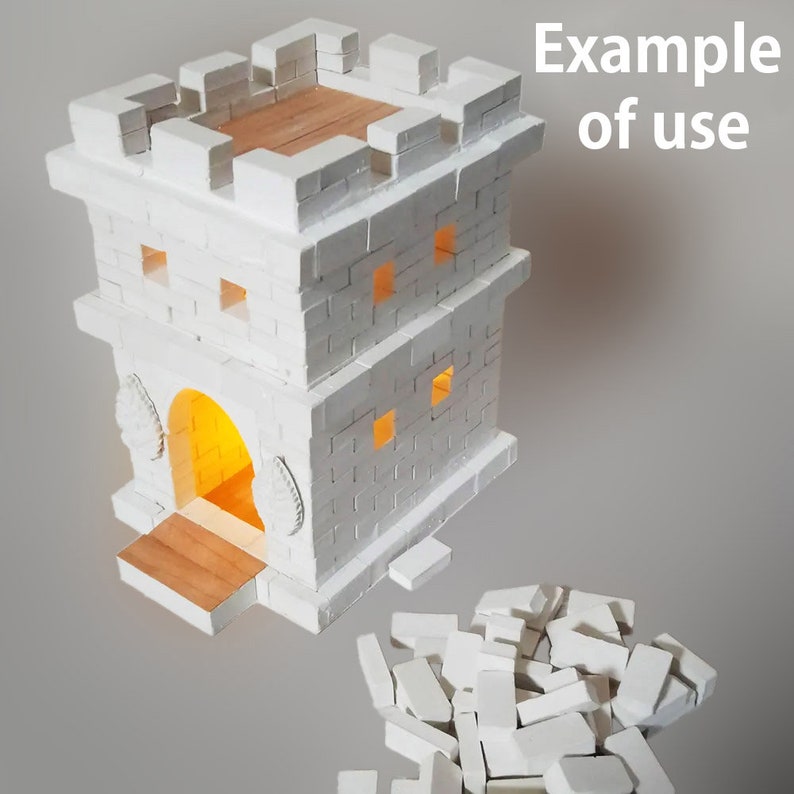 Eco-friendly White Plaster Miniature Bricks for Realistic Models (1:10 ...
