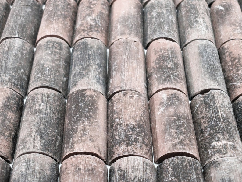 Antique Red-dark Grey Chinese Roof Tiles (19,5 X 9.5mm) for Model ...