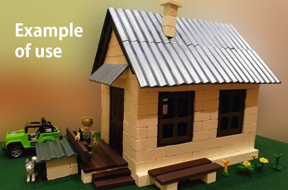 Realistic Miniature Slate Roof - Plaster Tiles for Dioramas and ...