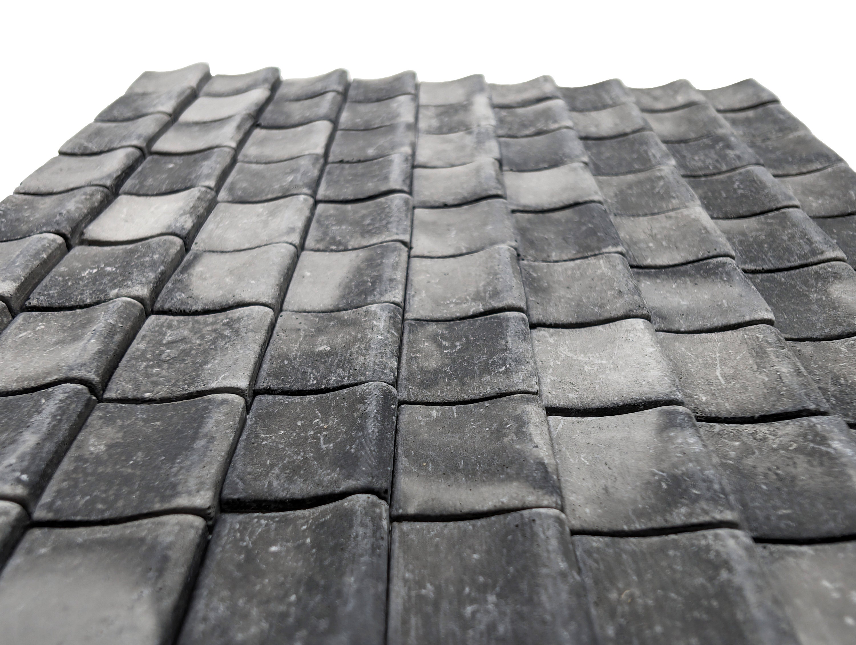 Ultra-realistic Miniature Japanese Kawara Roof Tiles - Weathered Dark ...