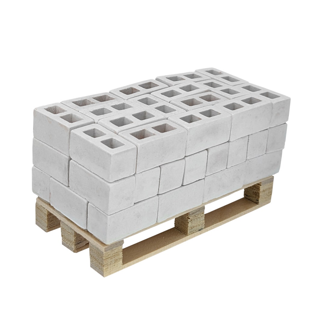 Miniature Cinder Blocks for Realistic Dioramas and Models (white, 1:12 ...