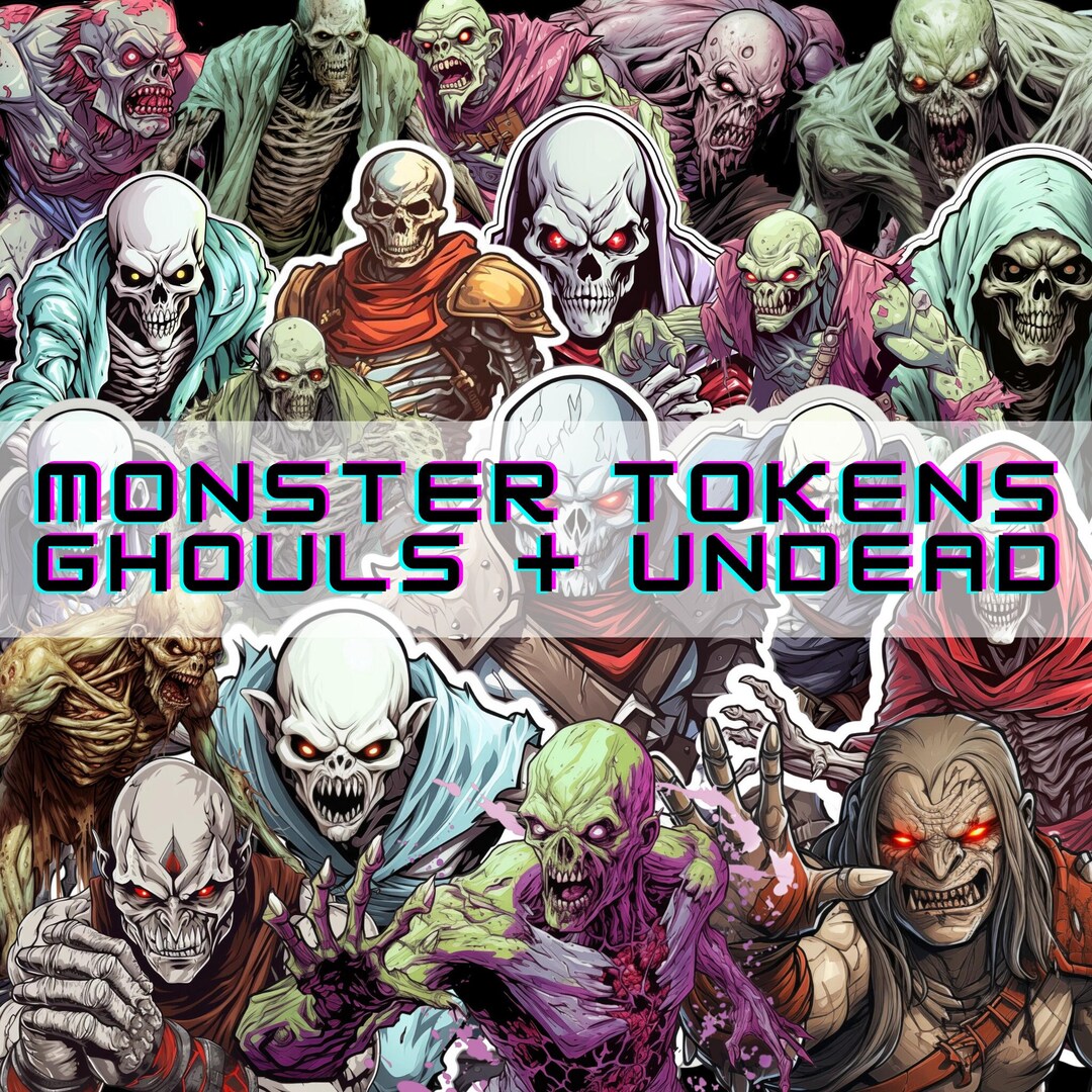 Dnd Monster Tokens - Ghouls and Undead - Downloadable VTTRPG Stickers ...