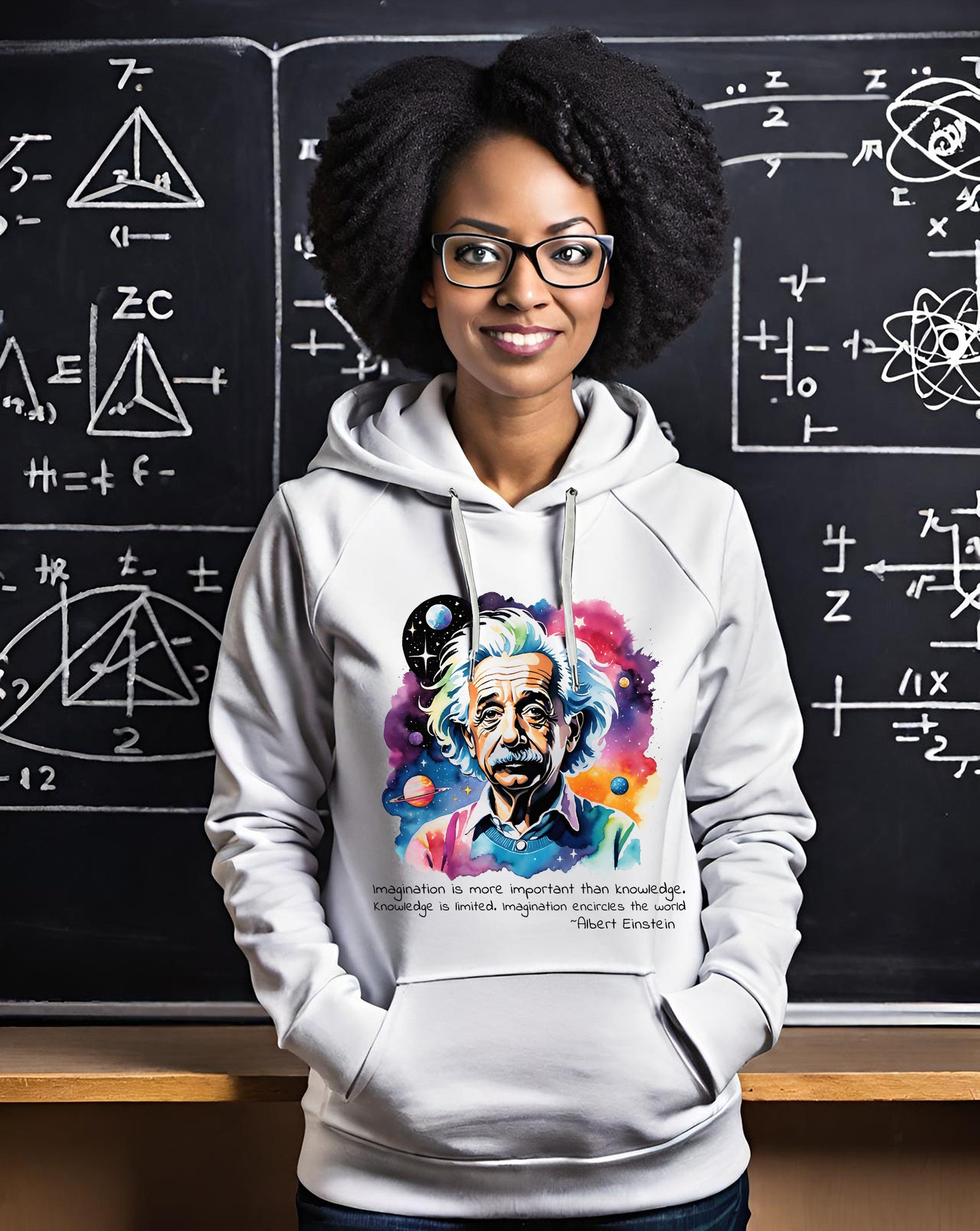Einstein Hoodie, Einstein Quote Sweatshirt, Famous Quote Hoodie, Unisex ...
