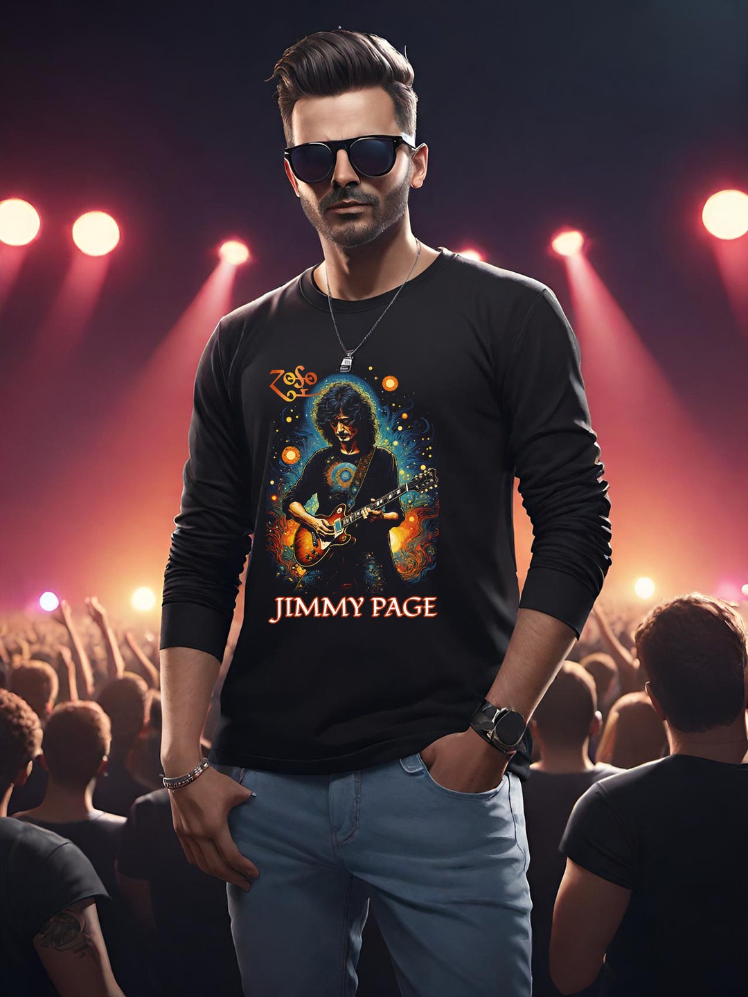 Jimmy Page Shirt, Jimmy Page Tee, Led Zeppelin Shirt, Famous Guitarist ...