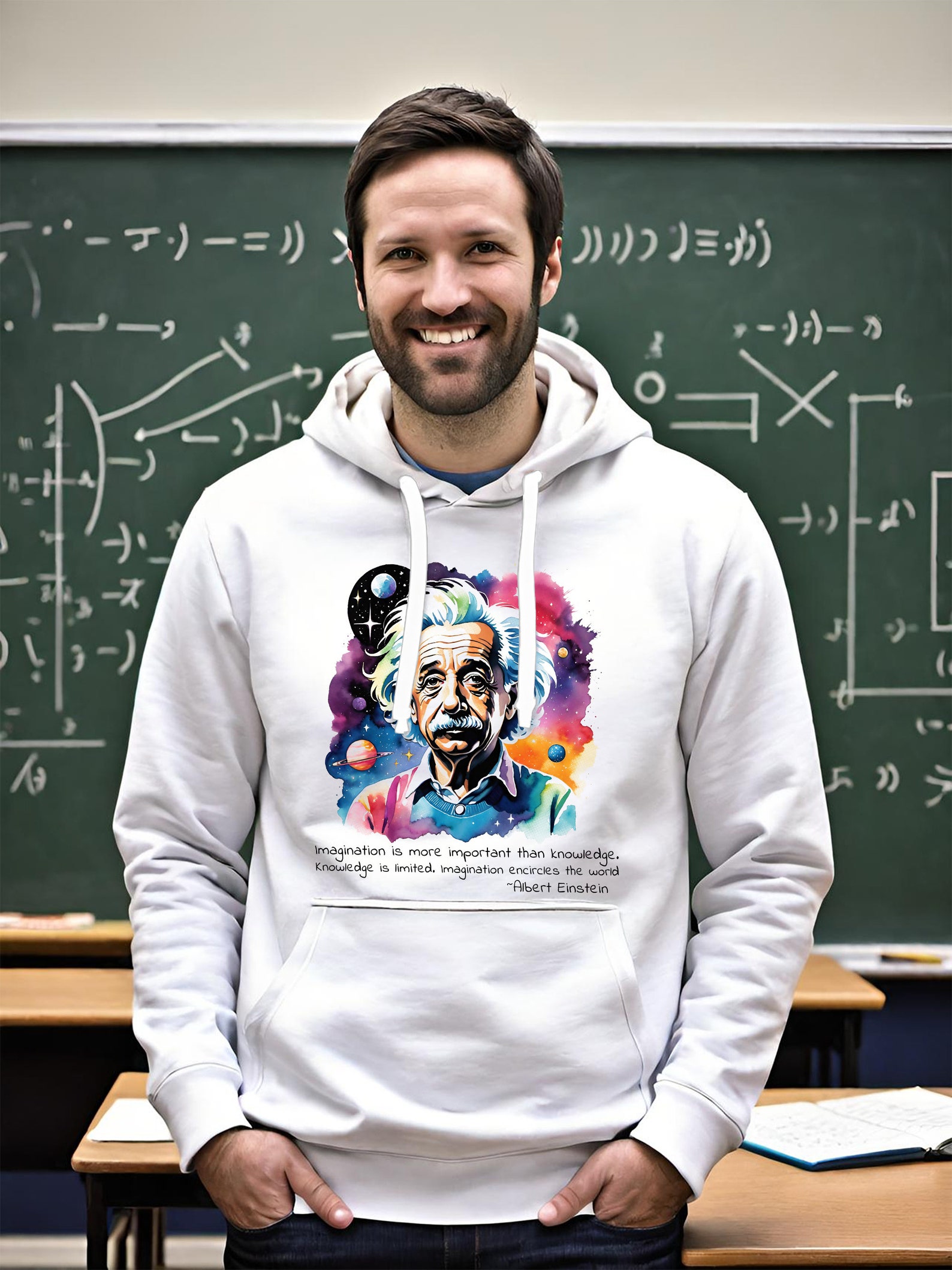 Einstein Hoodie, Einstein Quote Sweatshirt, Famous Quote Hoodie, Unisex ...