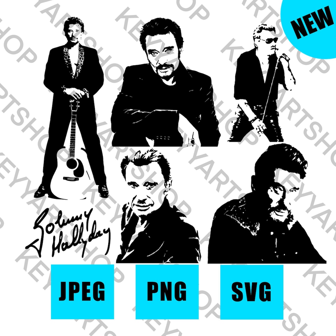 Johnny Hallyday SVG, JPEG, PNG, Hallyday, Johnny Hallyday Silhouette ...