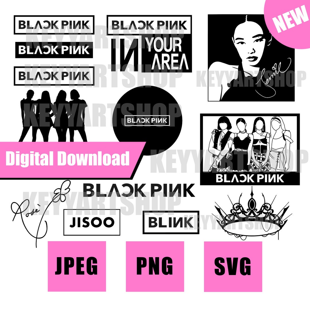 30 nuevos diseños de logotipos de Blackpink JPEG, PNG, SVG, firma de Blackpink, ilustración Kpop ...