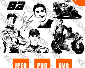 Marc Marquez Colour SVG, JPEG, PNG, Marc Marquez Silhouette, Colour Svg ...