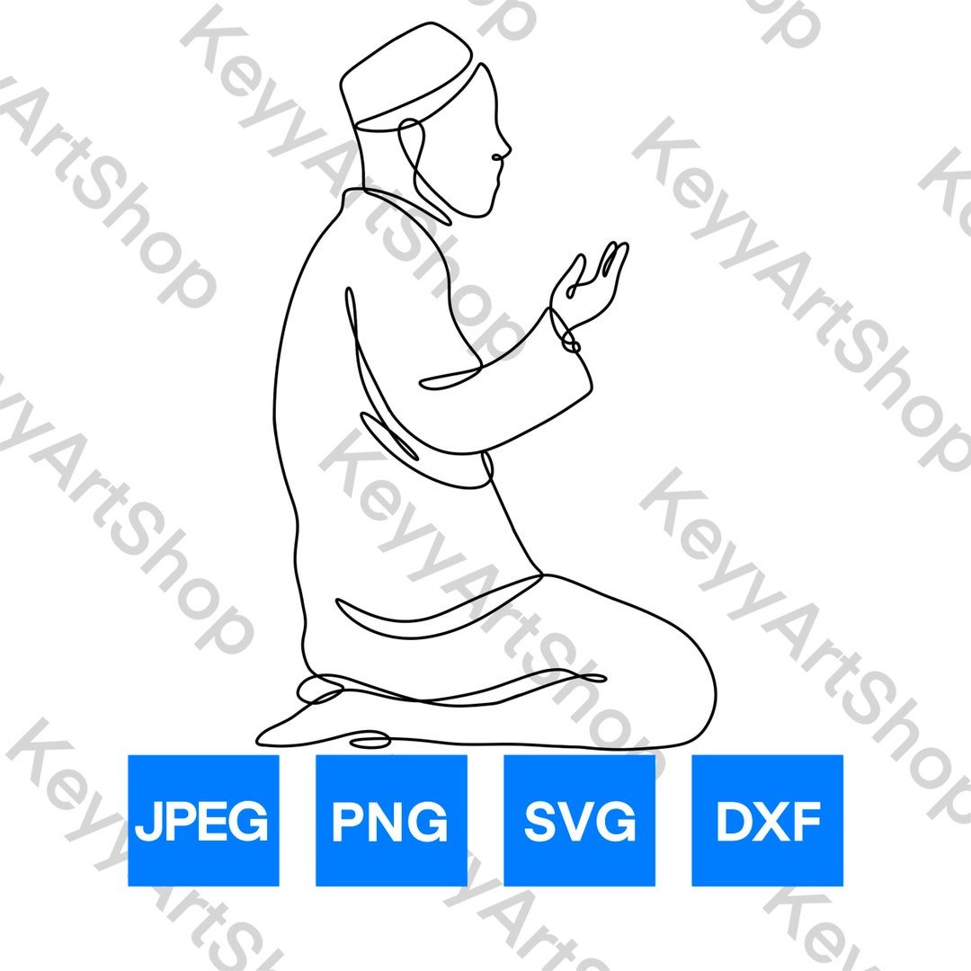 Muslim Man Praying SVG Files for Cricut, Islamic SVG, Muslim Png, Gift ...