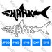 Shark SVG, Shark Cut Files for Cricut, Shark Outline, Shark Eps, Dxf ...