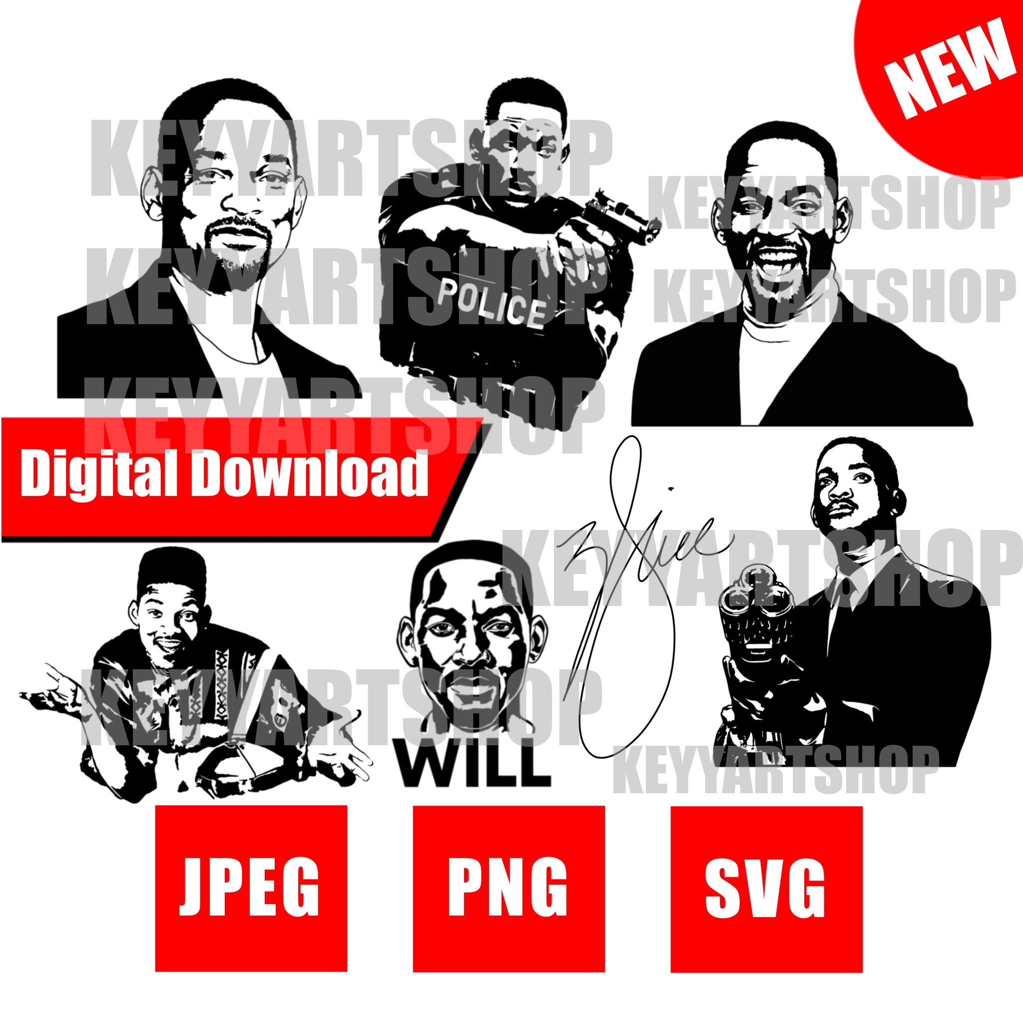 Will Smith SVG, JPEG, Will Smith PNG, Will Smith Silhouette ...