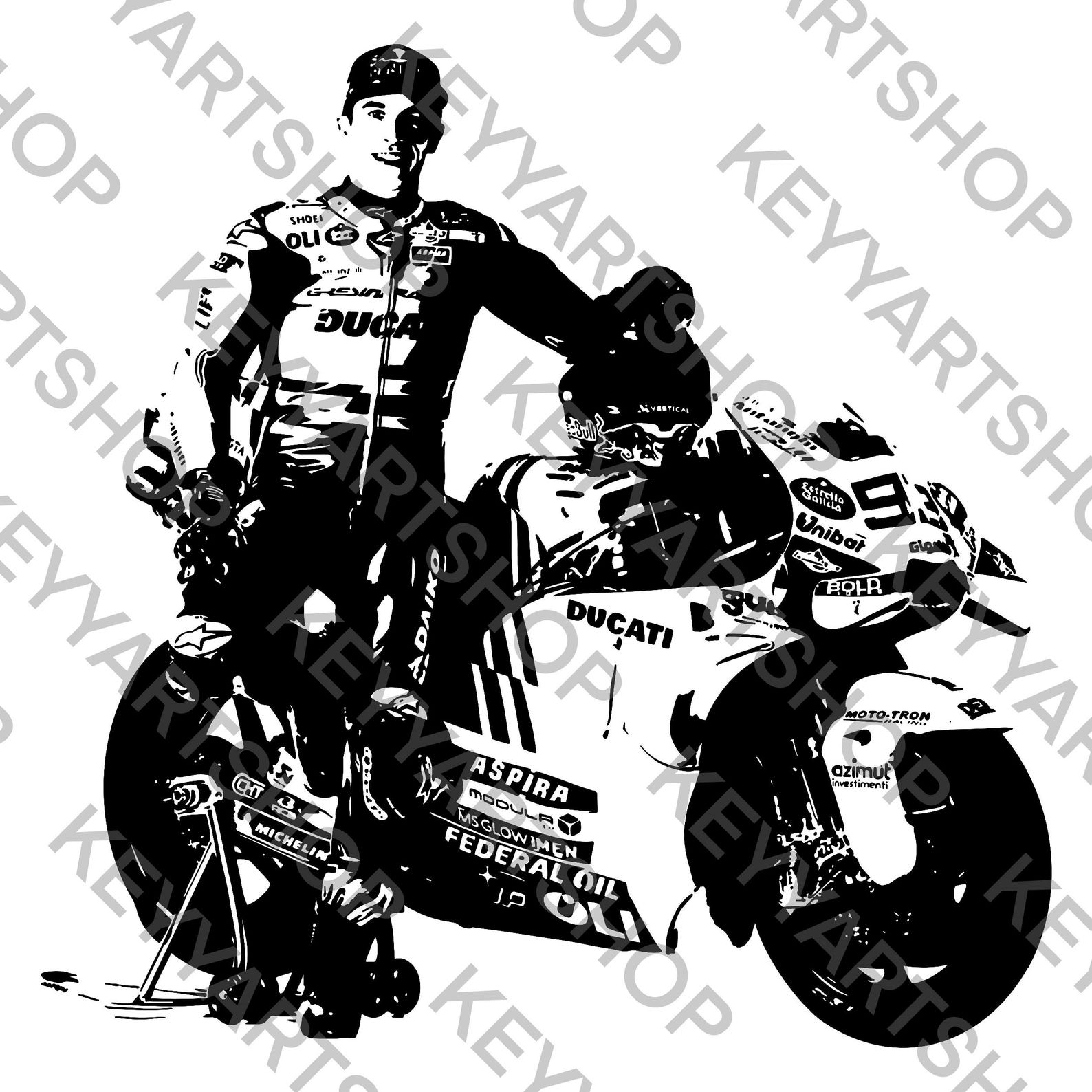 Marc Marquez SVG, JPEG, PNG, Marc Marquez Silhouette, Illustration ...