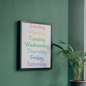 Days of the Week Poster - Etsy