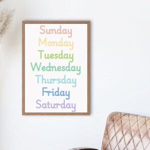 Days of the Week Poster - Etsy