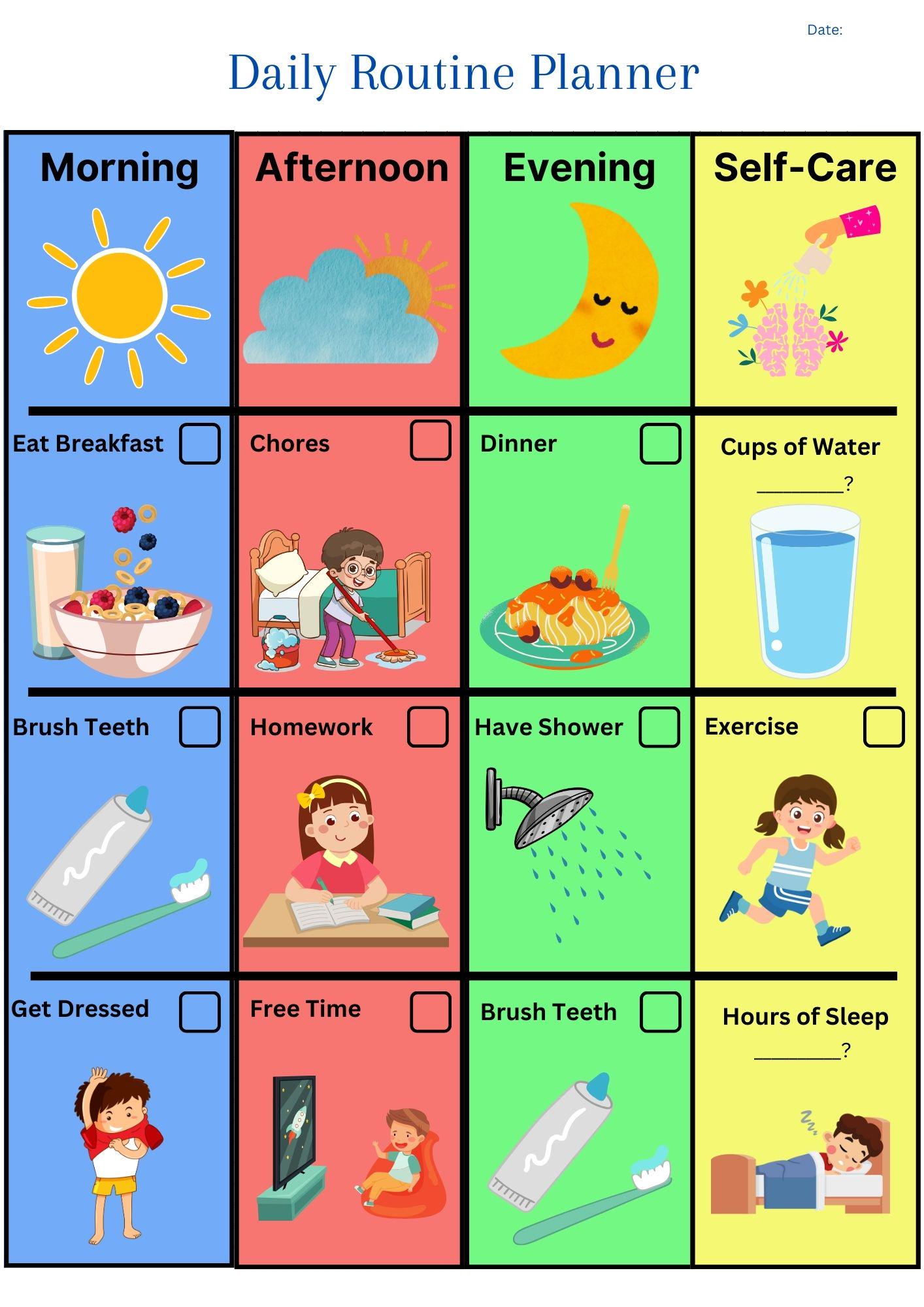 Daily Routine Planner for Kids With ADHD - Etsy