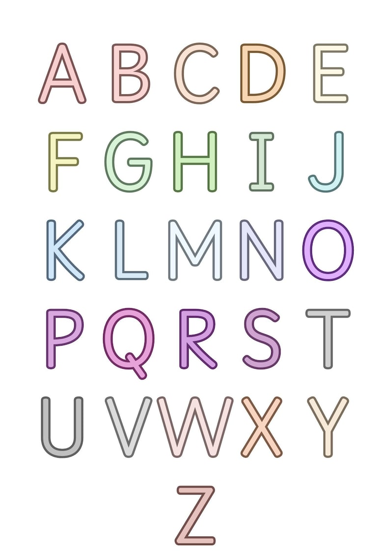 Clear and Colourful Alphabet Poster - Etsy