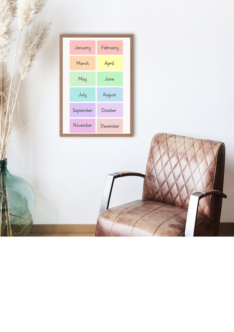 Months of the Year Poster - Etsy