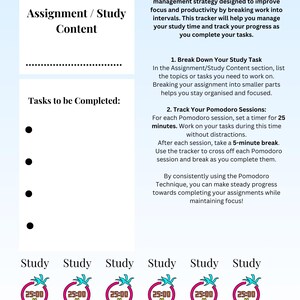 Pomodoro Method Study Tracker and Helper - Etsy