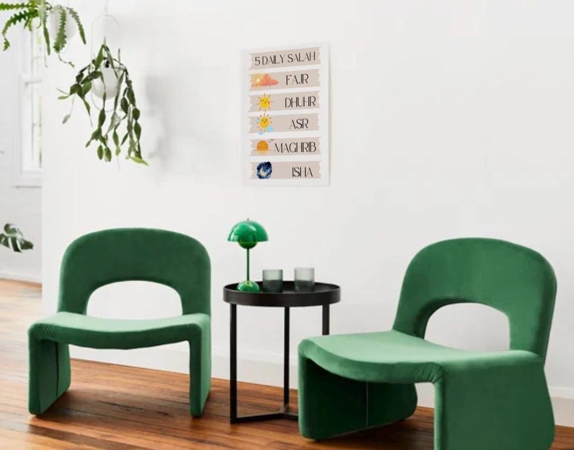 Five Daily Prayers Poster | Islamic Wall Art | Salah Guide for Kids ...