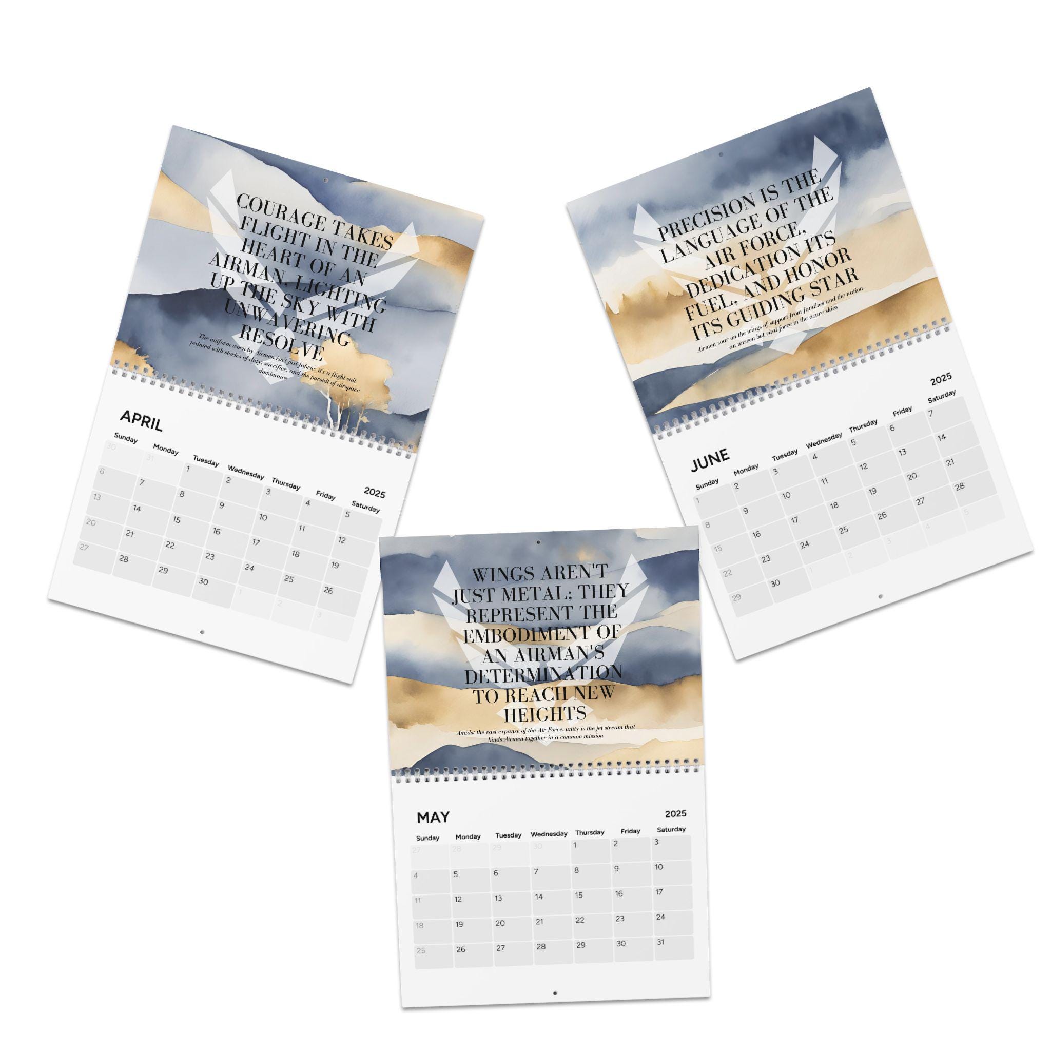 2025 Inspirational Air Force Calendar - Empowering Gift for Military ...