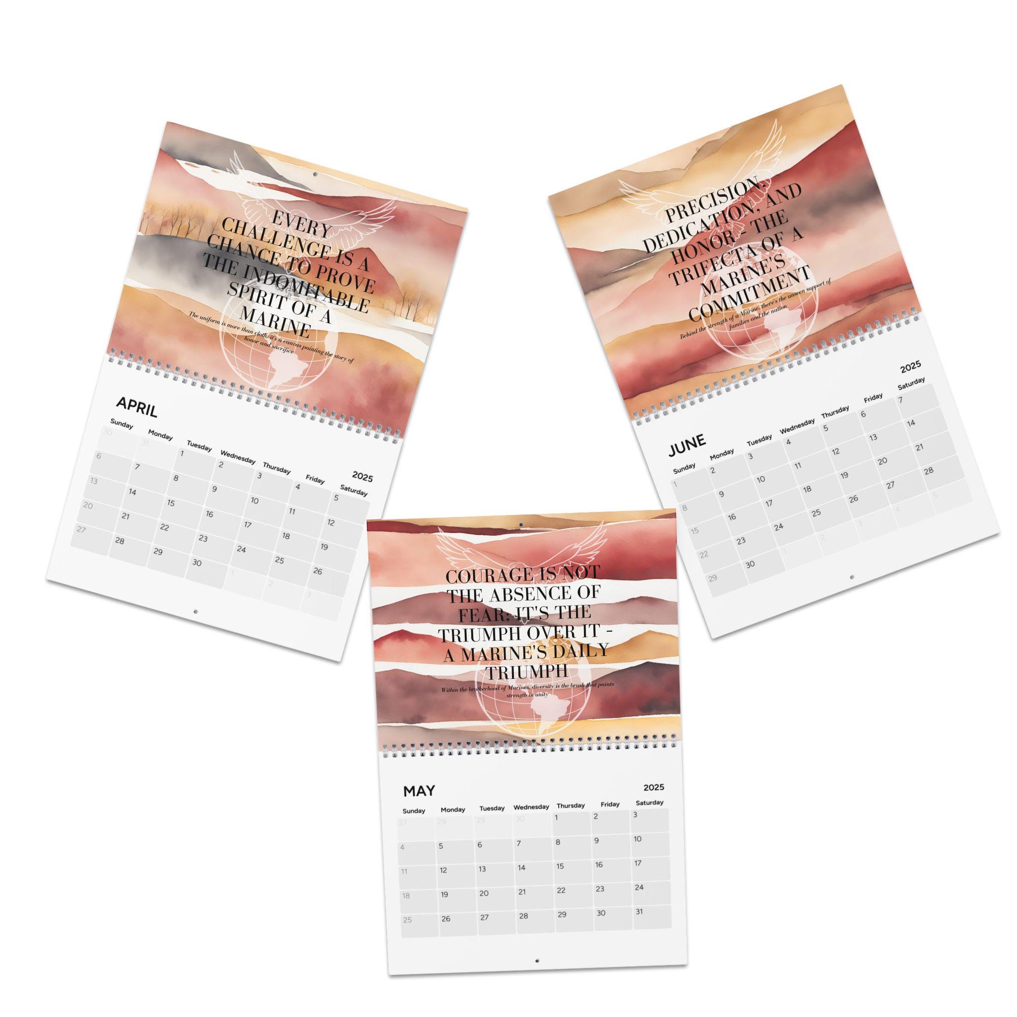 2025 Inspirational US Marine Calendar - Empowering Gift for Military ...