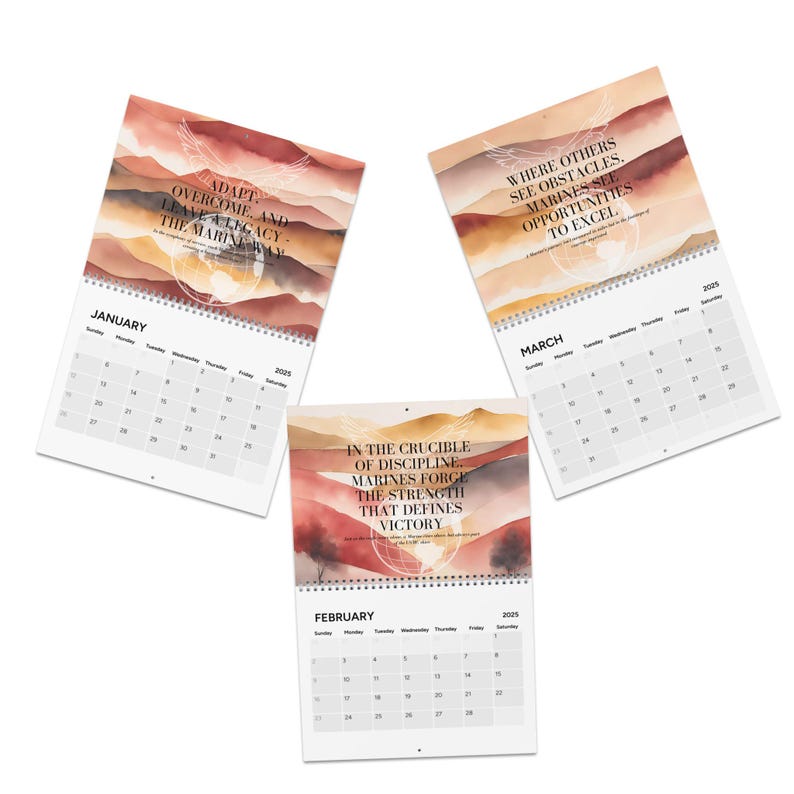 2025 Inspirational US Marine Calendar - Empowering Gift for Military ...