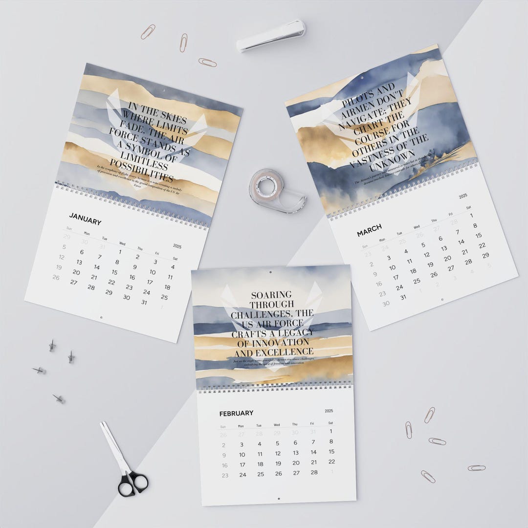2025 Inspirational Air Force Calendar Empowering Gift for Military ...