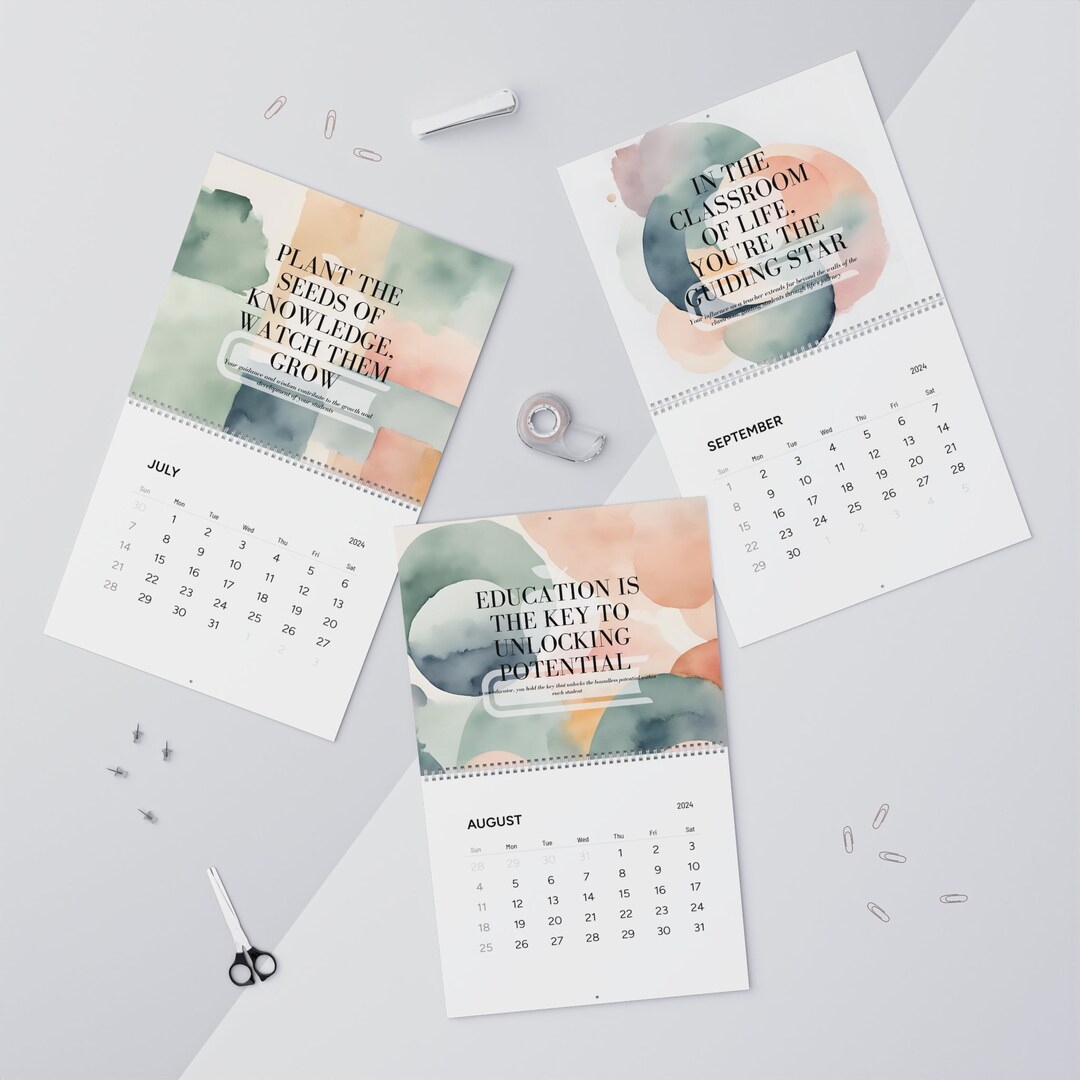 2024 Inspirational Teacher Calendar Empowering Gift for - Etsy