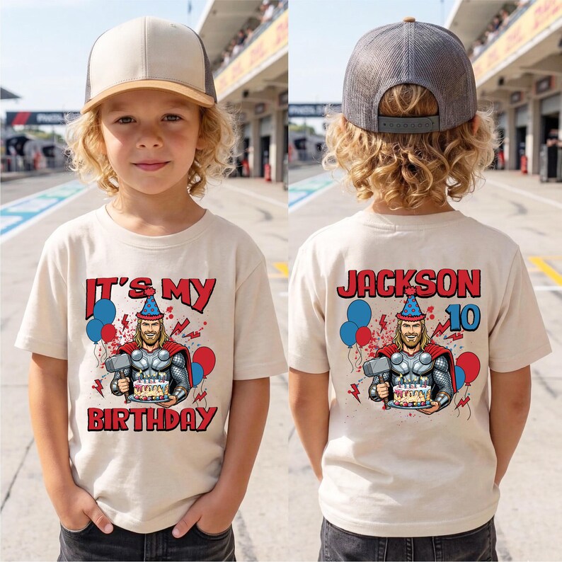 Comic Book Hammer God Birthday Shirt, Personalized Superhero Tee ...