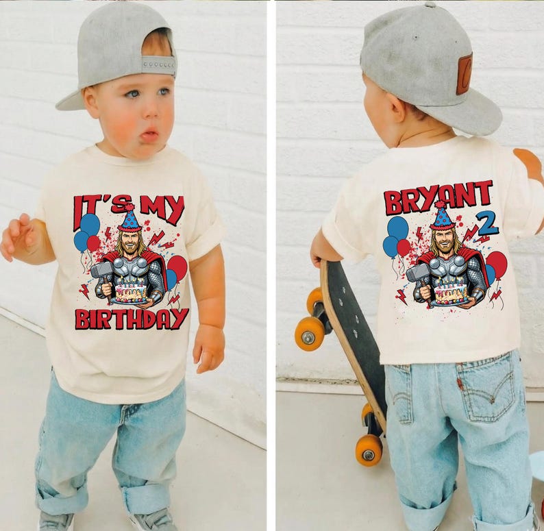 Comic Book Hammer God Birthday Shirt, Personalized Superhero Tee ...