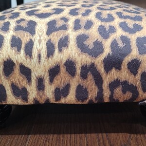 Newly Upholstered Leopard Print Footstool With Newly Painted - Etsy