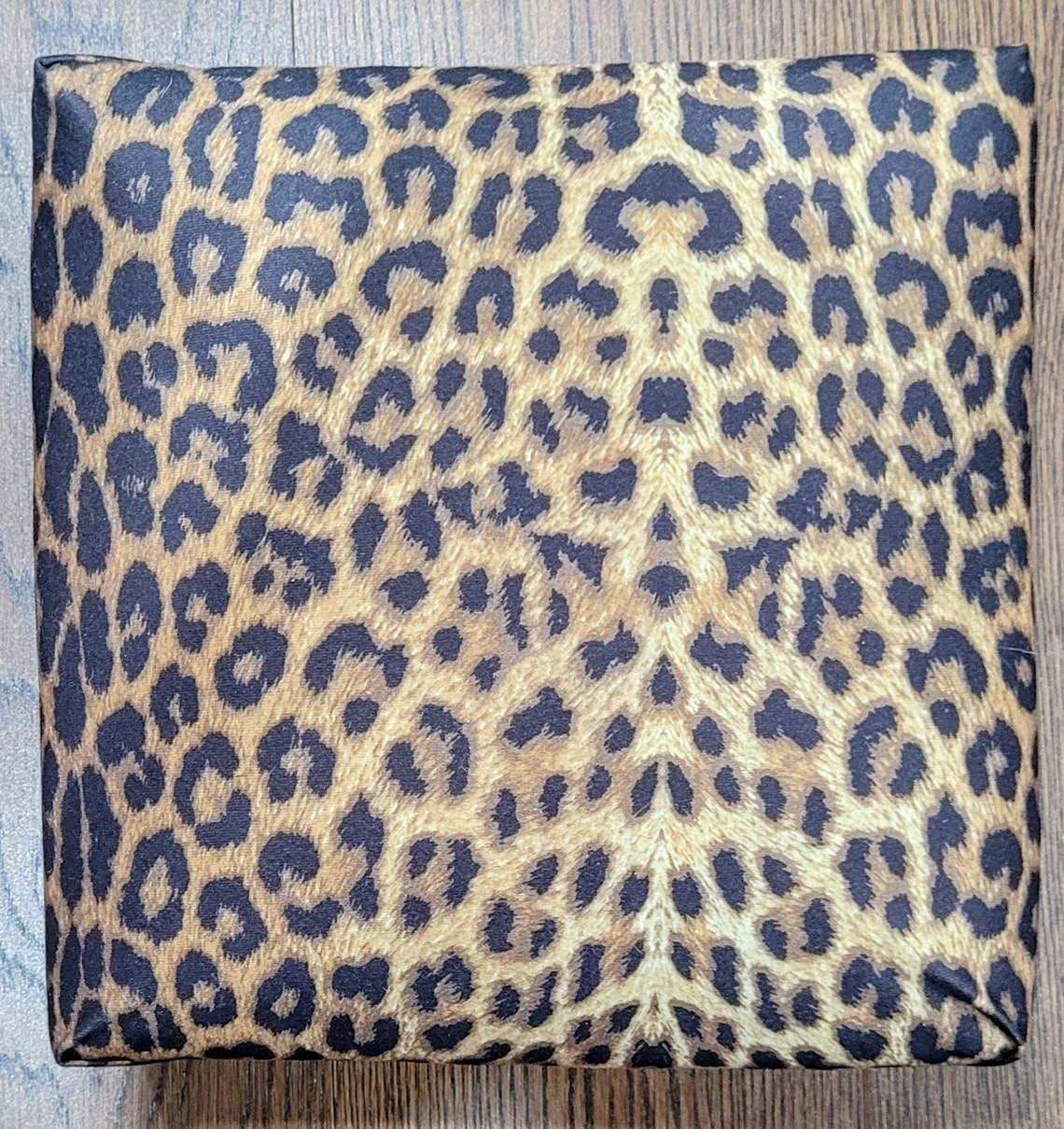 Newly Upholstered Leopard Print Footstool With Newly Painted Black ...