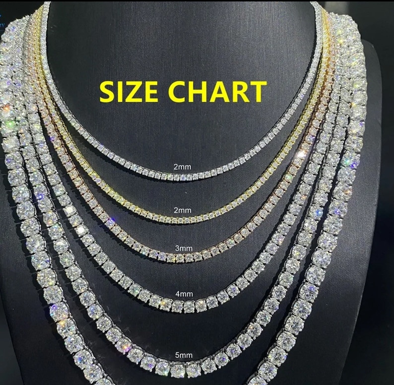 Rose Gold VVS MOISSANITE Tennis Chain - Etsy